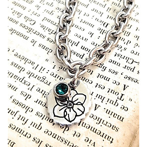 December Birthstone Charm Bracelet and Birth Month Narcissus Flower Simple Dainty Gift for Her Mom Daughter