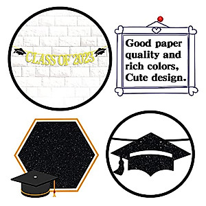 Class of 2023 Banner, Congratulations Banner for 2023 Graduation Decorations(Black and Gold)