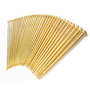 LIHAO 36 PCS Bamboo Knitting Needles Set (18 Sizes From 2.0mm to 10.0mm)