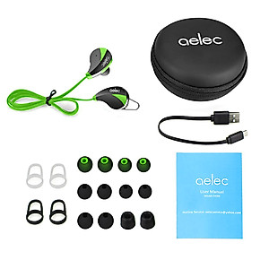 AELEC S350 Wireless Bluetooth Headphones in-Ear Sports Earbuds Sweatproof Earphones Noise Cancelling Headsets with Mic for Running Jogging