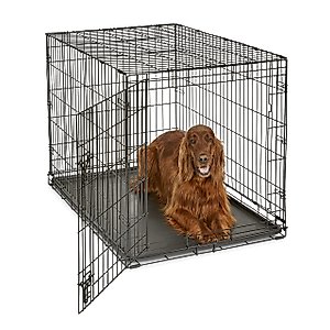 New World Newly Enhanced Single Door New World Dog Crate, Includes Leak-Proof Pan, Floor Protecting Feet, & New Patented Features, 42 Inch