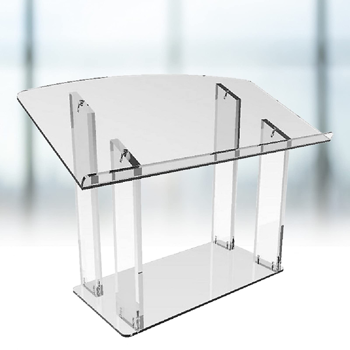 Clear Acrylic Podium Stand,Tabletop Acrylic Podium Pulpit Lectern for Churches, Professional Portable Presentation Podium Lectern with Wide Reading