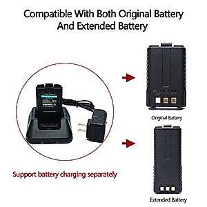 Baofeng Battery Charger 100v-240v with US Adapter +1USB Charger Cable for DM-5R UV-5R UV-5RA UV-5RE BF-F8HP UV-5X3 UV-R3 V2+ Plus Series Two-Way Radio Walkie Talkie