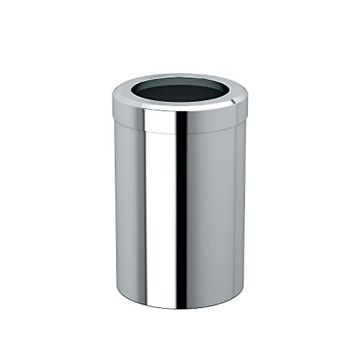 Gatco Modern Round Wastebasket, Chrome - Stainless Steel Trash Can with Removable Lid, Leakproof, 3 Gallon Capacity for Bathroom, Bedroom, Kitchen, or Office