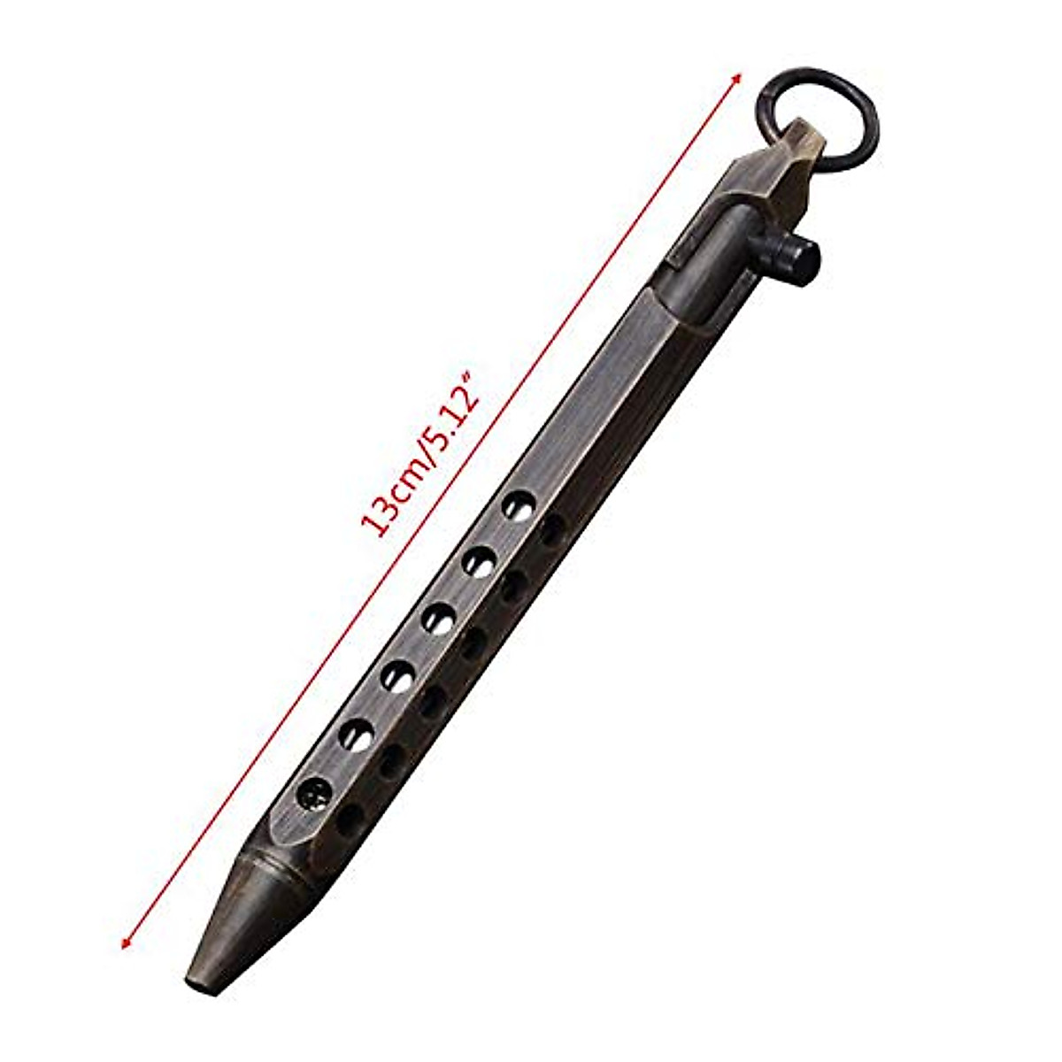 PUOSUO Six-Edge Solid Brass Pen, Bolt Action Pen EDC Pocket Pen Signature Pen Pocket Pen(Black)