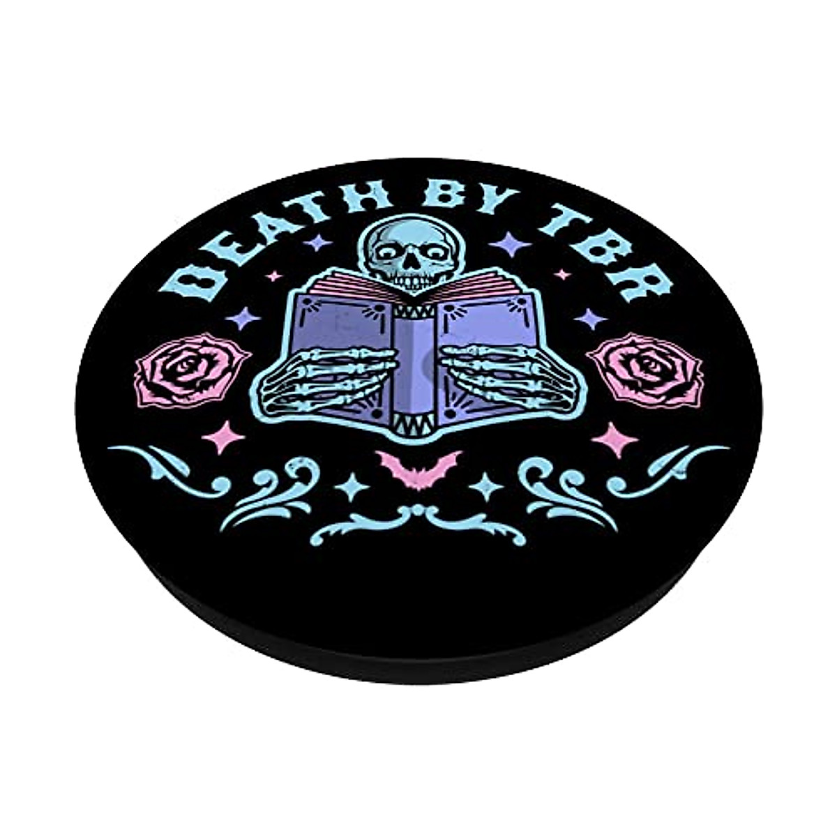 Death By T.B.R To Be Read Skeleton Reading Book Halloween PopSockets Swappable PopGrip