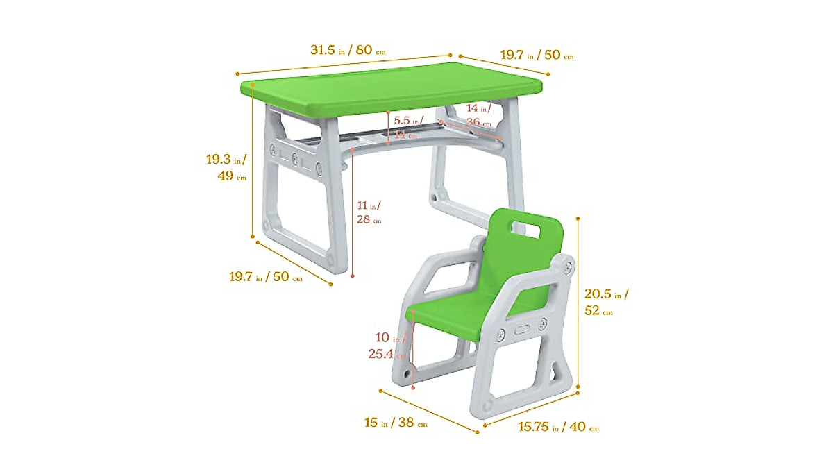 ECR4Kids Toddler Desk & Chair Set - Safe Kids Furniture