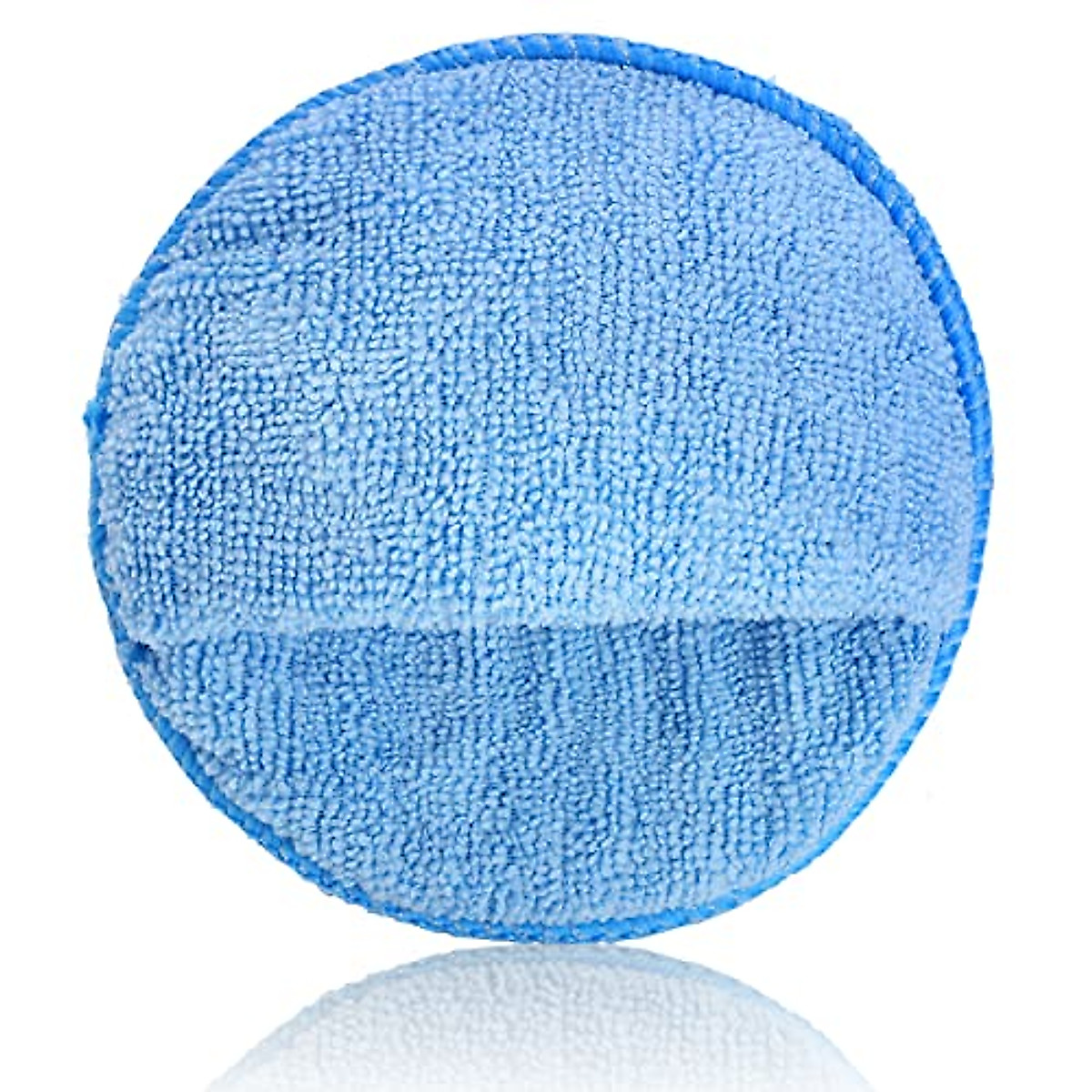 Fasmov 30 Pack Microfiber Wax Applicator, 5" Diameter Soft Microfiber Wax Applicator Pads with Finger Pocket Wax Applicator for Cars Wax Applicator Foam Sponge, Blue