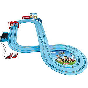 Carrera First Paw Patrol - Slot Car Race Track - Includes 2 Cars: Chase and Marshall - Battery-Powered Beginner Racing Set for Kids Ages 3 Years and Up-Multicolor