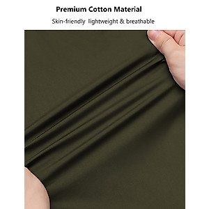 COOFANDY Men's Casual Button Down Shirts Plaid Collar Dress Shirt Army Green X-Large