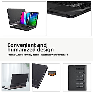 VEVOOD Laptop Cover for MSI Creator Z16 case| ThinkPad T16 Laptop | Vivobook Pro 16X Laptop 16” OLED M7600 M7601 N7600 N7601Z | PU Leather Inside Pocket Case (Gray)