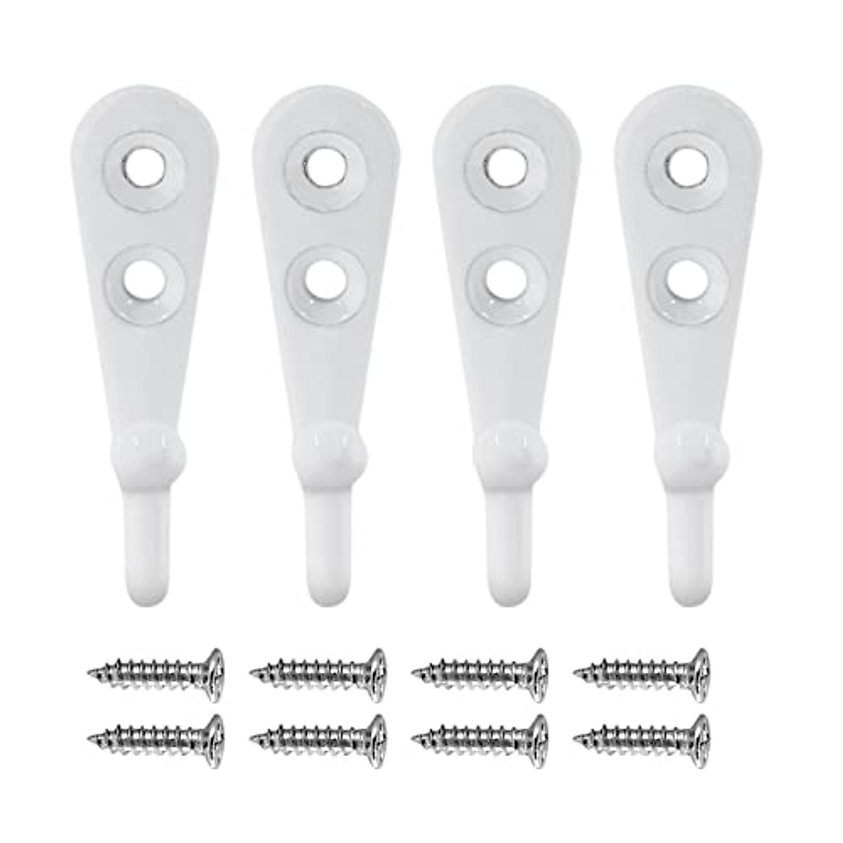 BokWin 20PCS White Wall Mounted Coat Hooks Single Coat Hanger,Mug Hooks Rustproof Wall Hooks for Towel Hat Key Bag on Bathroom, Kitchen, Livingroom