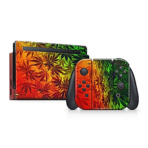 Weed Skin Decal Vinyl Sticker Compatible with Nintendo Switch Console + 1 Controller Skins Set