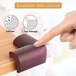 PRObebi Corner Protector Baby 10 Pack - Baby Proofing Corner Guards - Extra Large Edge Protector for Baby for Table, Stair, Cabinet - Brown