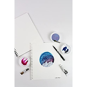 Grumbacher Mixed Media Paper Hardcover Sketchbook with In and Out Pages and Hidden Wire, 90 lb. / 185 GSM, 7 x 10 Inches, Side Wired, 40 White Sheets, 460700663