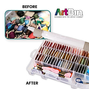 ArtBin 6840JN Floss Finder Box, Sewing & Embroidery Organizer, [1] Plastic Storage Case, Clear