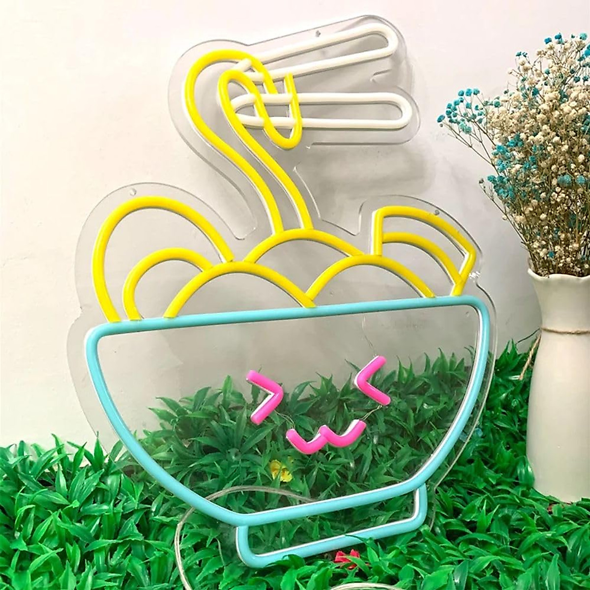 AMANYMX Ramen Neon Sign Custom Led Neon Signs for Wall Decor,Noodle Light Up Signs,Personalized Led Neon Signs for Resturant Home Kitchen Dinning Room Decorations,Size:17inch