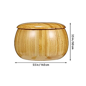 Cabilock Wooden Yarn Storage Bowl Wooden Knitting Bowls Crochet Yarn Holder Knitting Container Knitting Crochet Accessories with Lid