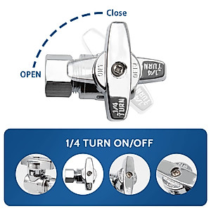PURAGEIR 10 Pack Pushfit Angle Stop Faucet Valve, 1/2" Push-Fit x 3/8" Comp, Quarter Turn 1/2" Nom x 3/8" Compression Shut Off Water Valve, Pex, Copper,Cpvc,Brass