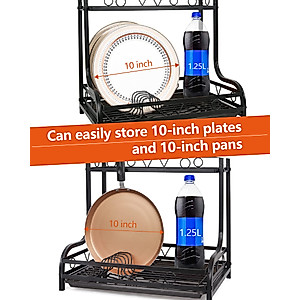 Dish Drying Rack - 3 Tiers Large Size Drainboard Set,Multifunctional Heavy Duty Dish Storage Organizer,Extra Large Capacity Spice Rack,Black,Model:DDR-003,by WEIKER., 17.5x12.5x29.5''