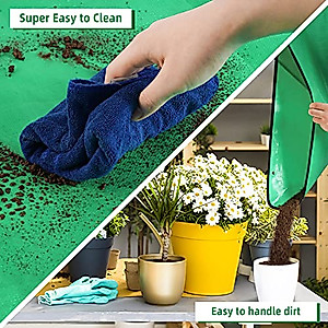 Repotting Mat for Indoor Plant Transplanting and Mess Control 27"x 27" Thickened Waterproof Potting Tray Foldable Succulent Potting Mat Portable Gardening Mat Garden Gifts for Women & Men Green