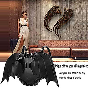 Women Backpack Novelty Bat Wings Daypack Gothic Purse Punk Lace Lolita Bag Lady, Black