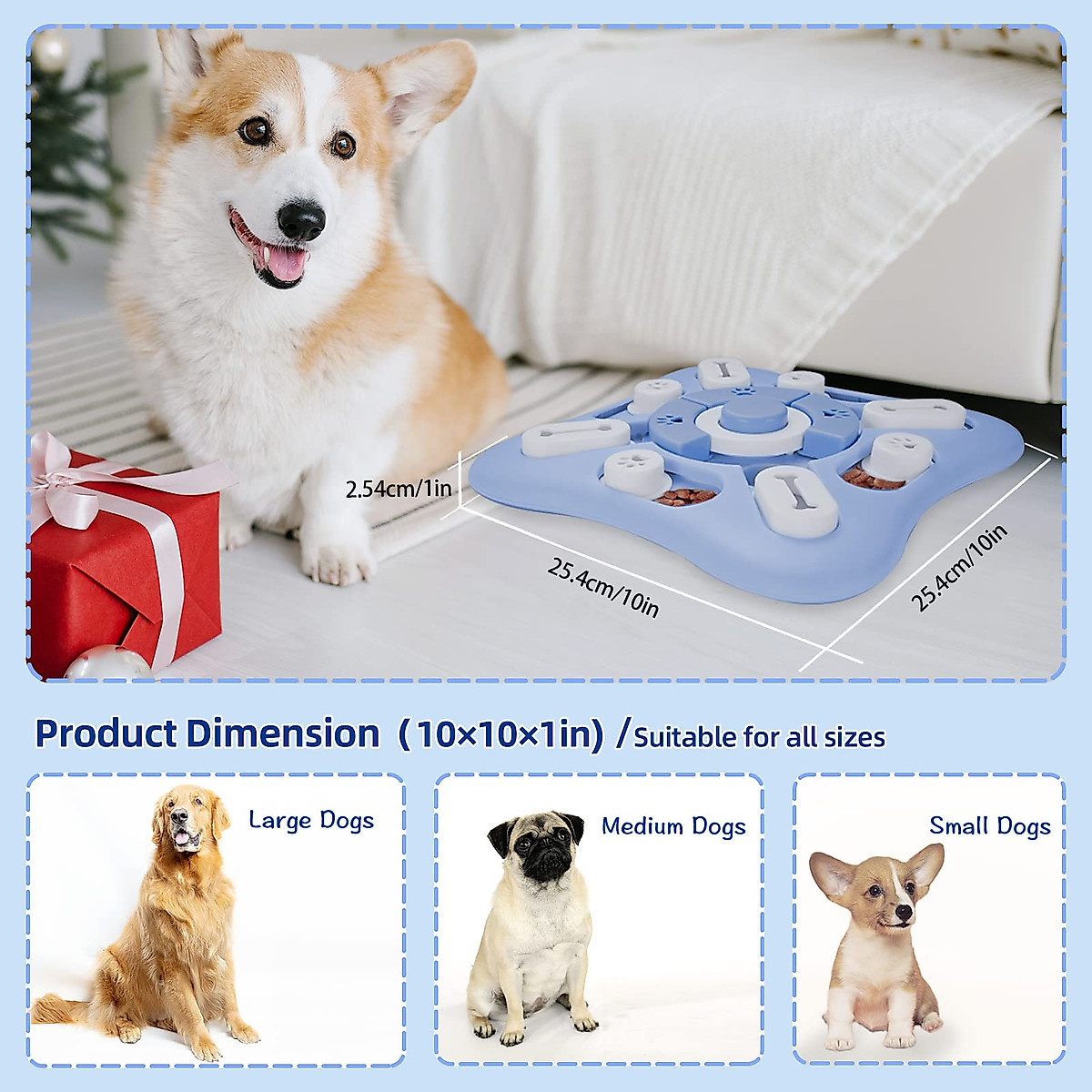 FULUWT Dog Puzzle Toys, Interactive Dog Toys for Boredom and Stimulating, Dog Food Puzzle Feeder for Fun Slow Feeding for Puppies, Cats, Small, Medium, Large Dogs.