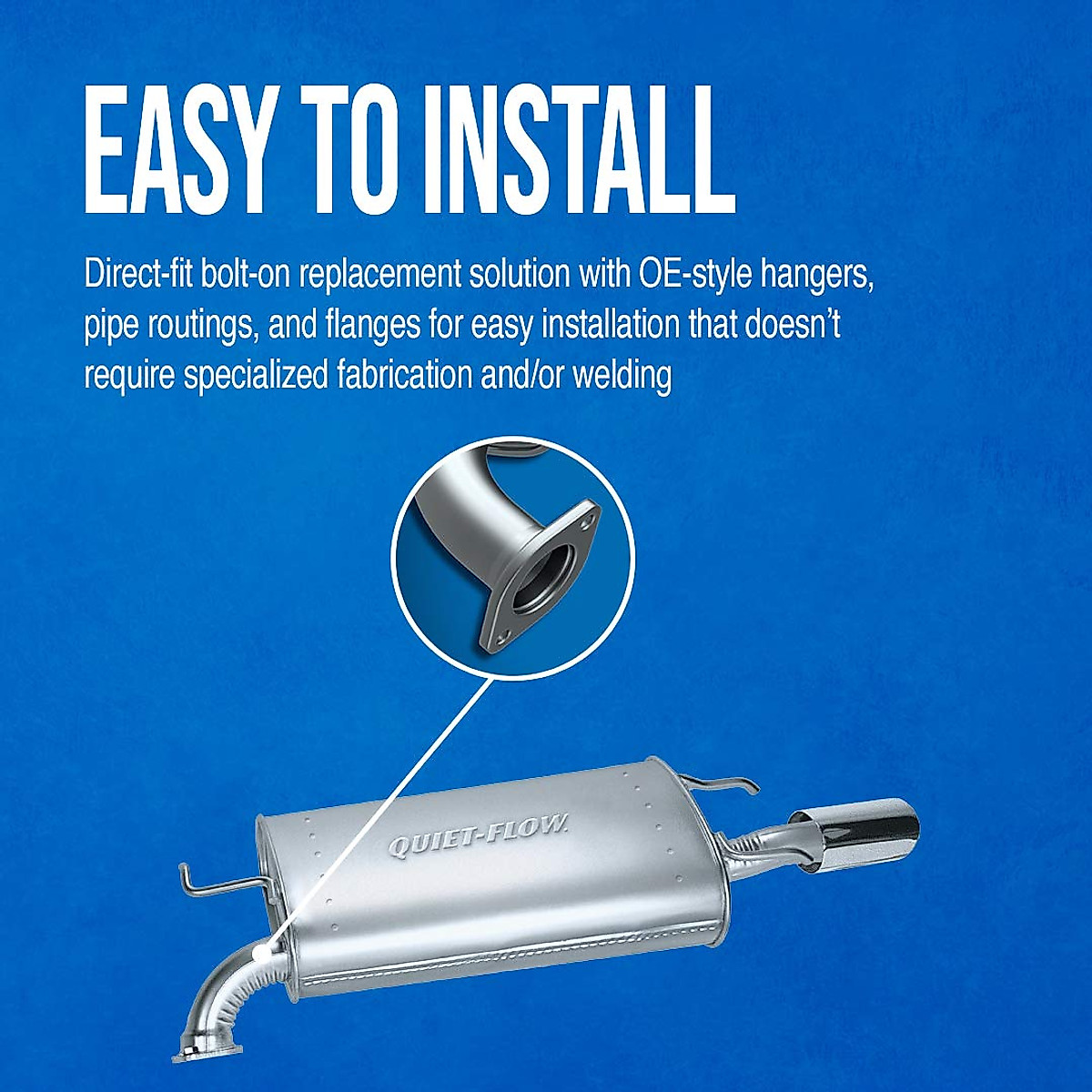 Walker Quiet-Flow SS 56189 Direct Fit Exhaust Muffler Assembly 2.25" Inlet (OD) 2.5" Outlet (OD) for Nissan Pathfinder Armada