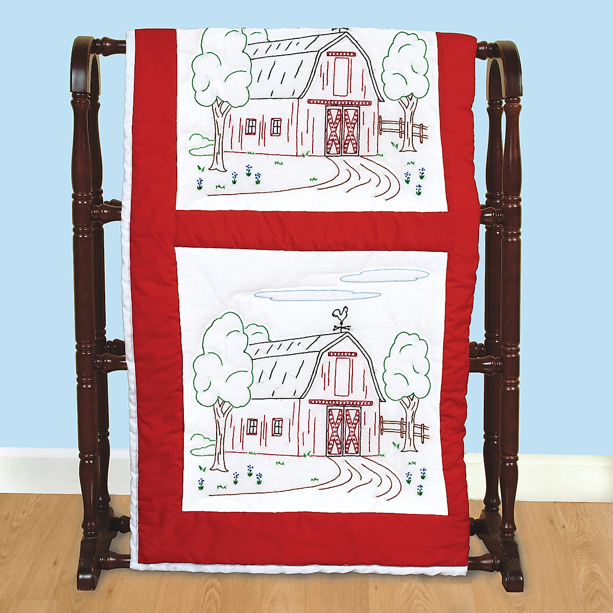 Jack Dempsey Quilt Blocks 18X18 W BARN, White