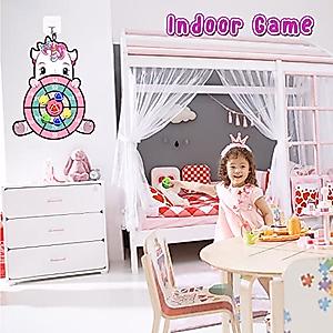 Toys for Girls, 25" Large Unicorn Dart Board Game for Kids, Party Games Girls Toys Age 3-12, Easter Basket Stuffers Christmas Birthday Gifts for 6-10 Year Old Girls, Toddler Outdoor Toys-12 Balls