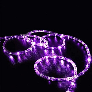 SUNSEATON Solar Rope Lights,50 LEDs 16ft/5M Waterproof Solar String Copper Wire Light,Outdoor Rope Lights for Garden Yard Path Fence Tree Wedding Party Decorative (Purple)