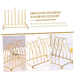 Operitacx Plate Racks Metal Dish Rack Pot Lid Holder Plate Stand Kitchen Cabinet Organizer Drying Rack for Bowl Cup Cutting Board