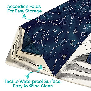 JumpOff Jo - Large Waterproof Foam Padded Play Mat for Infants, Babies, Toddlers, Play Pens & Tummy Time, Foldable Activity Mat, 70 in. x 59 in. - Galaxy Bears