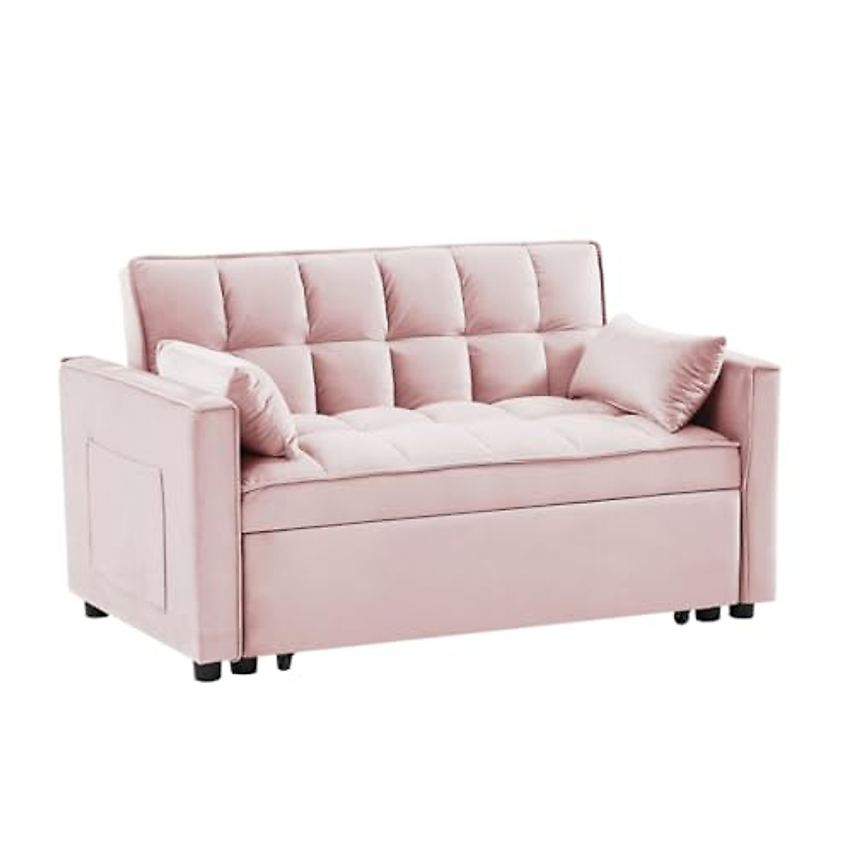 ylyajy Double Sofa Bed,Small Love Seat Lounge Sofa with Reclining Backrest, Pillows 3 in 1 Convertible Sleeper Sofa Bed