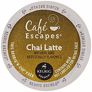 Café Escapes Chai Latte Keurig K-Cups Coffee, 12 Count