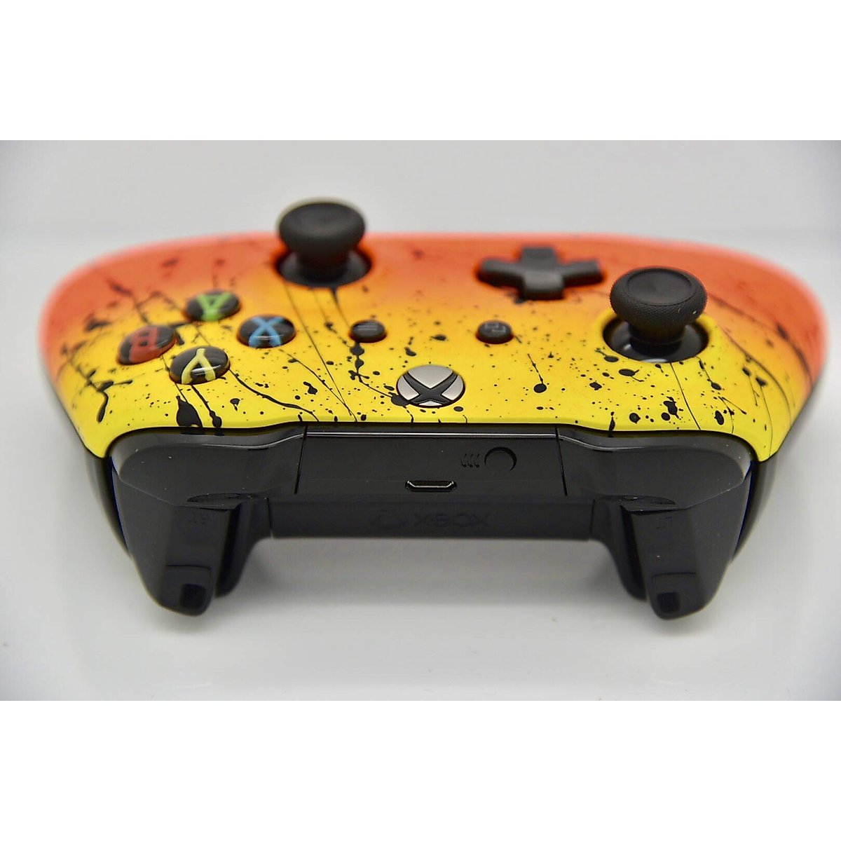 Hand Airbrushed Fade Custom Controller - Compatible with Xbox One (Matte Orange & Yellow)