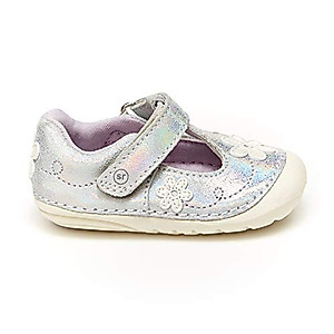 Stride Rite baby girls Soft Motion Liliana Mary Jane Flat, Iridescent, 3.5 Infant US