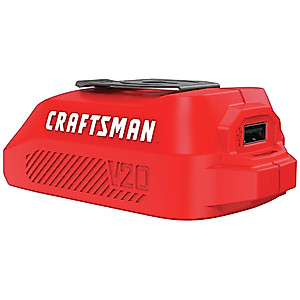 CRAFTSMAN V20 USB Adapter, USB Power Source for Charging Phone, Tablet, Batteries, and More, Bare Tool Only (CMCB002B)