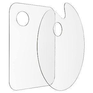 Tamaki 2 Pack Acrylic Paint Palette with Thumb Hole Clear Art Palette, Easy Clean Non-Stick Artist Pallet for Oil Watercolor Craft DIY Art Painting Palette