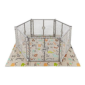 Toddleroo by North States 71" x 71" Folding ABC Play Mat - Extra large, designed to fit 6 panel or 8 panel Superyards. Foldable. Almost 36 square feet of play space (ABC multicolored)