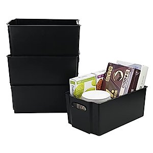 Yuright Pantry Stackable Organizer Bin, Plastic Freezer Storage Box, Set of 6, R