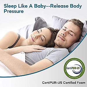 viewstar Memory Foam Mattress Topper Queen, 3 Inch Cooling Gel Infused Memory Foam Mattress Topper for Back Pain, Thick and Soft Ventilated Design, CertiPUR-US Certified (59 x 79 x3 inch)