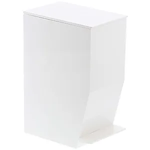 Small Sleek Sanitary Trash Can with Pedal, Rubbish Bin Receptacle Waste Disposal, for Office Home Bathroom Toilet, White