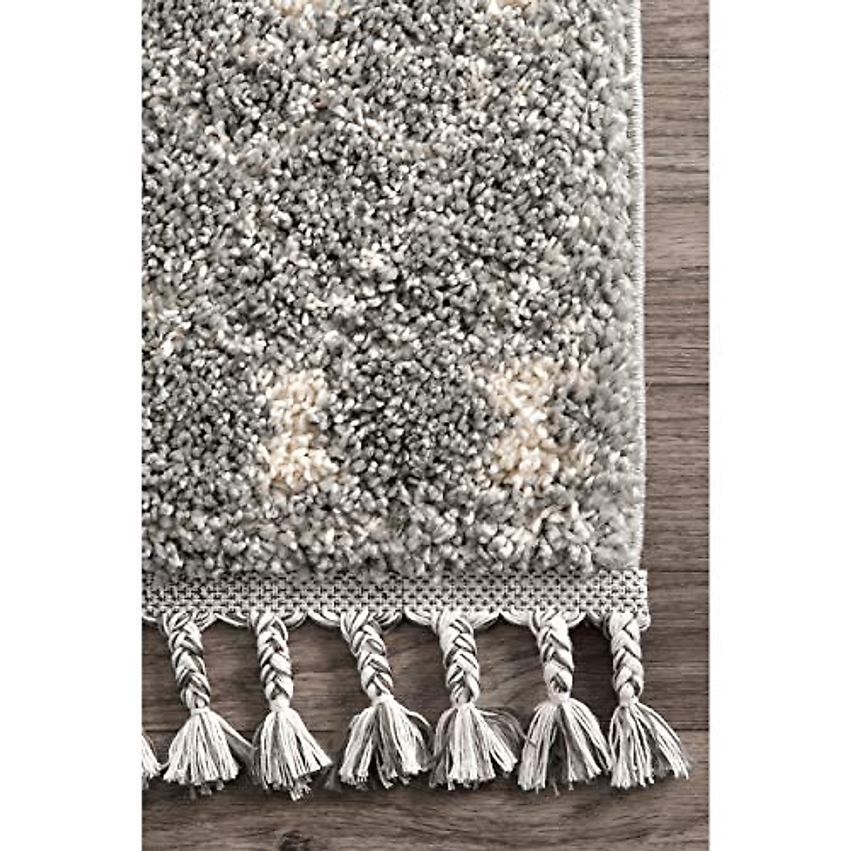 nuLOOM Vasiliki Moroccan Tribal Shag Area Rug, 3' x 5', Silver