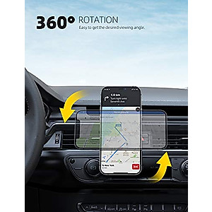 Lamicall Magnetic Phone Holder for Car, [6 Strong Magnets] Car Phone Holder Mount, Cell Phone Holder for Car, iPhone Car Holder Compatible with All Smartphone