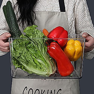 Beilay Kitchen Refrigerator Cabinet or Pantry Storage Organizer Bin with Handles for Breast Milk, Pouches, Jars, Bottles, Formula, Juice Boxes A3