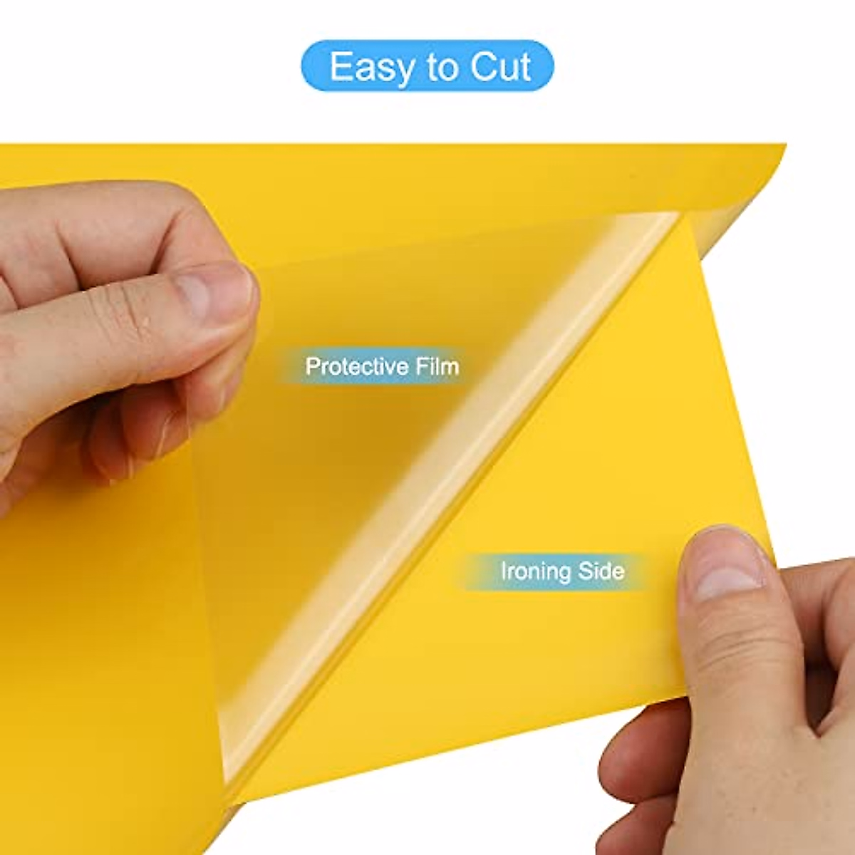 MECCANIXITY Heat Transfer Vinyl Rolls, 12" x 35 Feet HTV Vinyl, Yellow HTV Vinyl Iron on Vinyl Heat Vinyl Design for Shirts, Pillows, Hand Bags, Hats