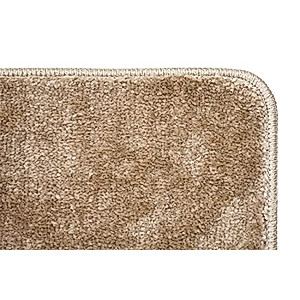 Euro Collection Solid Color Area Rug Rugs Slip Skid Resistant Rubber Backing Machine Washable More Color Options (Beige, 3'3" x 4'11")