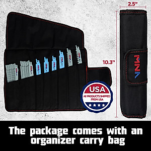 MNA Reciprocating Saw Blade Set 42 Piece, Wood & Metal Cutting, Pruner Sawzall Blade, Household Value Saw Blade Pack with Pouch