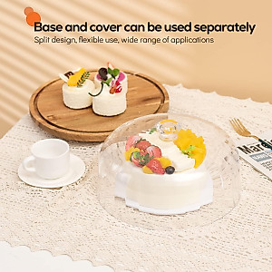 Cutesun Wood Cake Stand with Lid, 11.8'' Rotating Cake Stand with Dome, Shaterproof 10.4'' Acrylic Cake Display Cover, Cake Holder Tray for Wedding Gift，Kitchen,Birthday,Parties,Baking Gifts